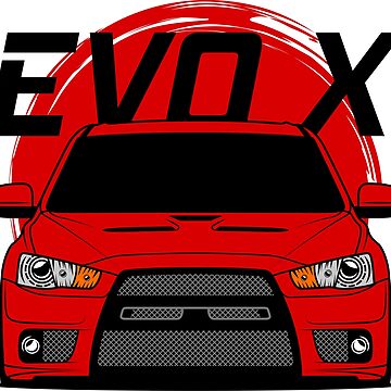 "Red EVO X" Sticker by goldentuners | Redbubble