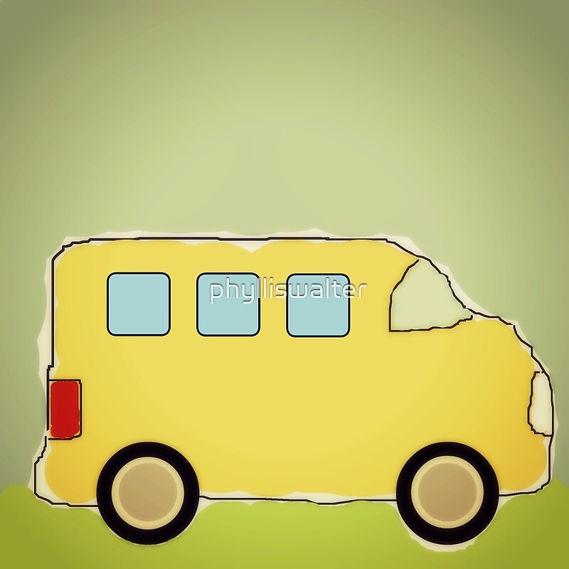 "Little Yellow School Bus, enhanced" by phylliswalter | Redbubble