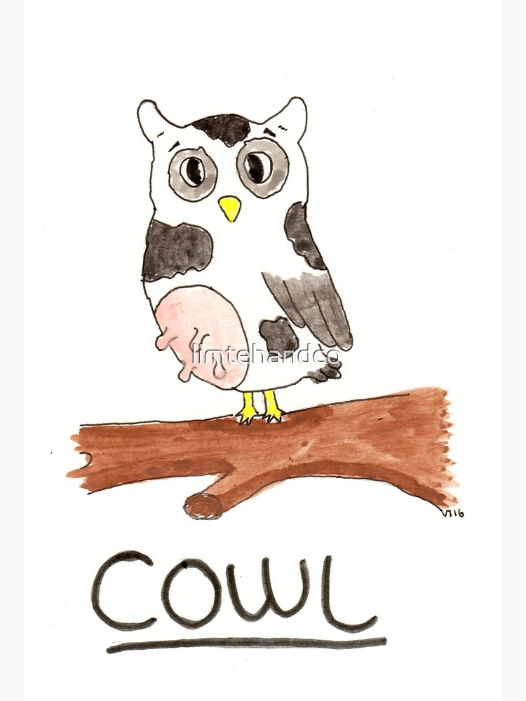 "Cow + Owl = Cowl" Canvas Print by limtehandco | Redbubble