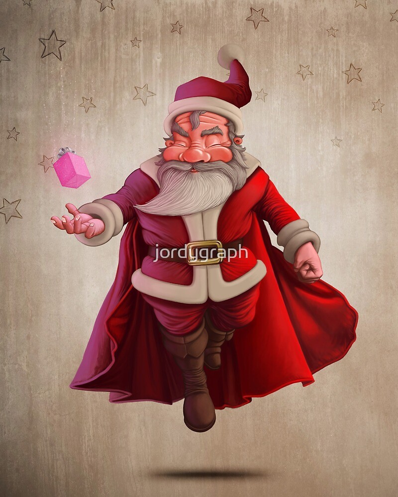 "Santa Claus Super Hero" by jordygraph | Redbubble