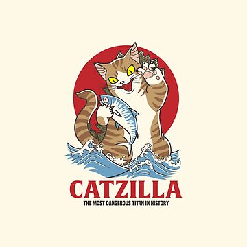 "Catzilla " Essential T-Shirt by Hand-drawn | Redbubble