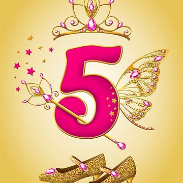 "5th Birthday design. Birthday princess is 5 years old girl’s" Sticker ...