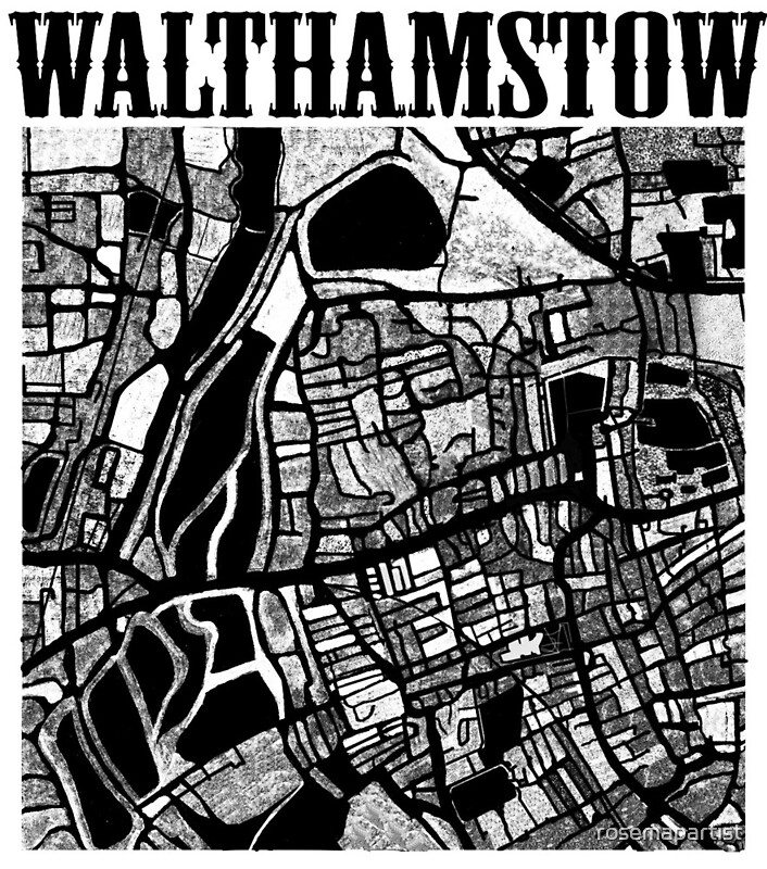 "Hand drawn Map of Walthamstow, London" by rosemapartist | Redbubble
