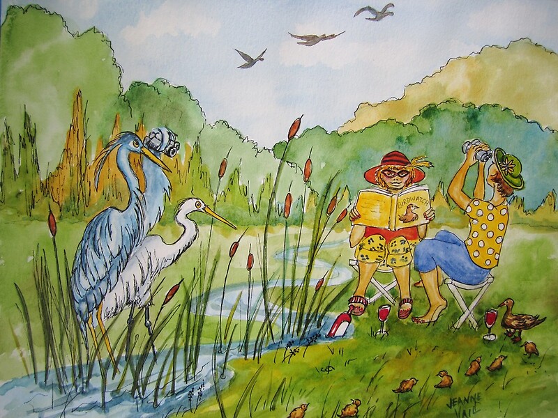 "Birdwatching" by Jeanne Vail | Redbubble