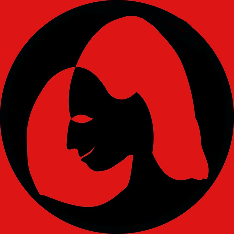 "Girl Profile in Black and Red" by radudesigns | Redbubble