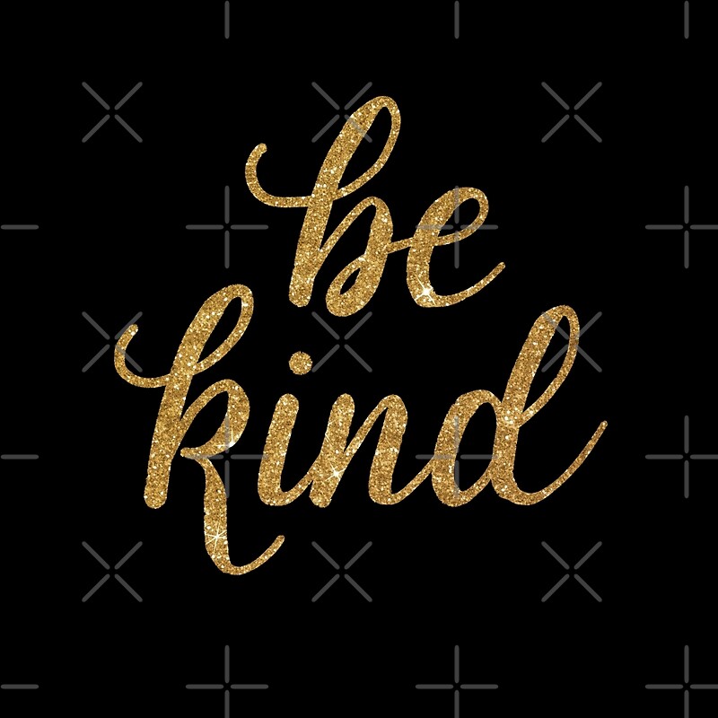 "Be Kind in gold glitter" by fortissimotees | Redbubble