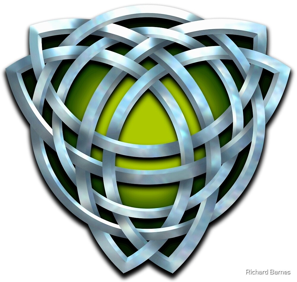 "Celtic Double Triquetra in Silver and Green" by Ricky Barnes | Redbubble