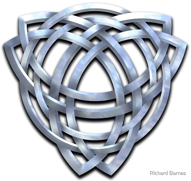 "Celtic Double Triquetra in Silver" by Ricky Barnes | Redbubble