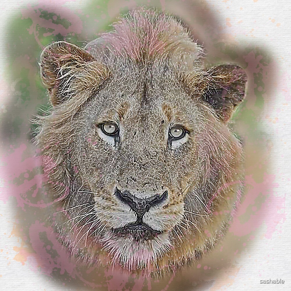 " Digital watercolour painting of a Leo decor" by sashable | Redbubble