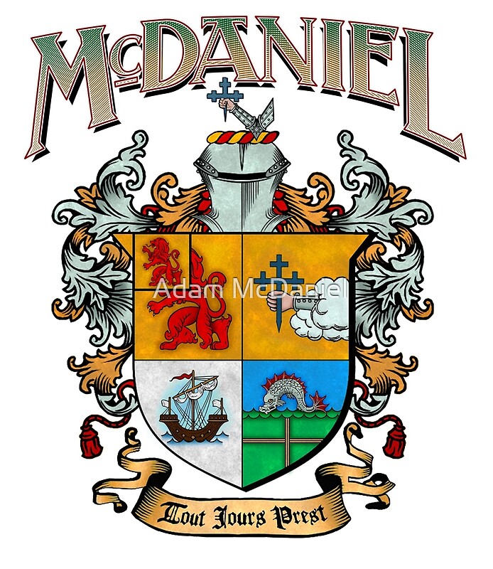 "McDaniel family crest / heraldic shield / coat of arms" by Adam ...