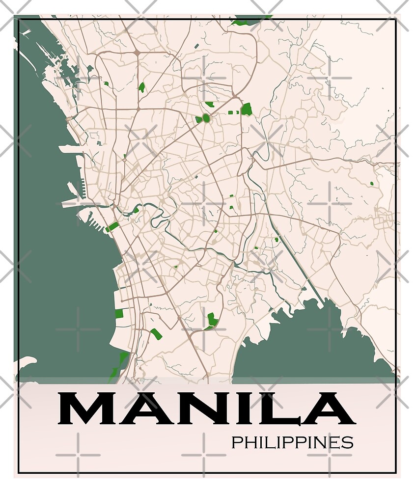 "Manila City Map Design - Minimalist Canvas Print" by Artentmart ...