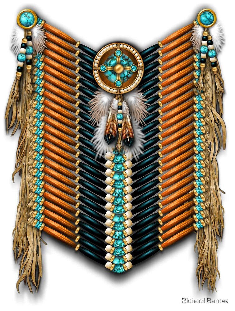 "Native American Warrior Chestplate in Redwood and Black" by Ricky ...