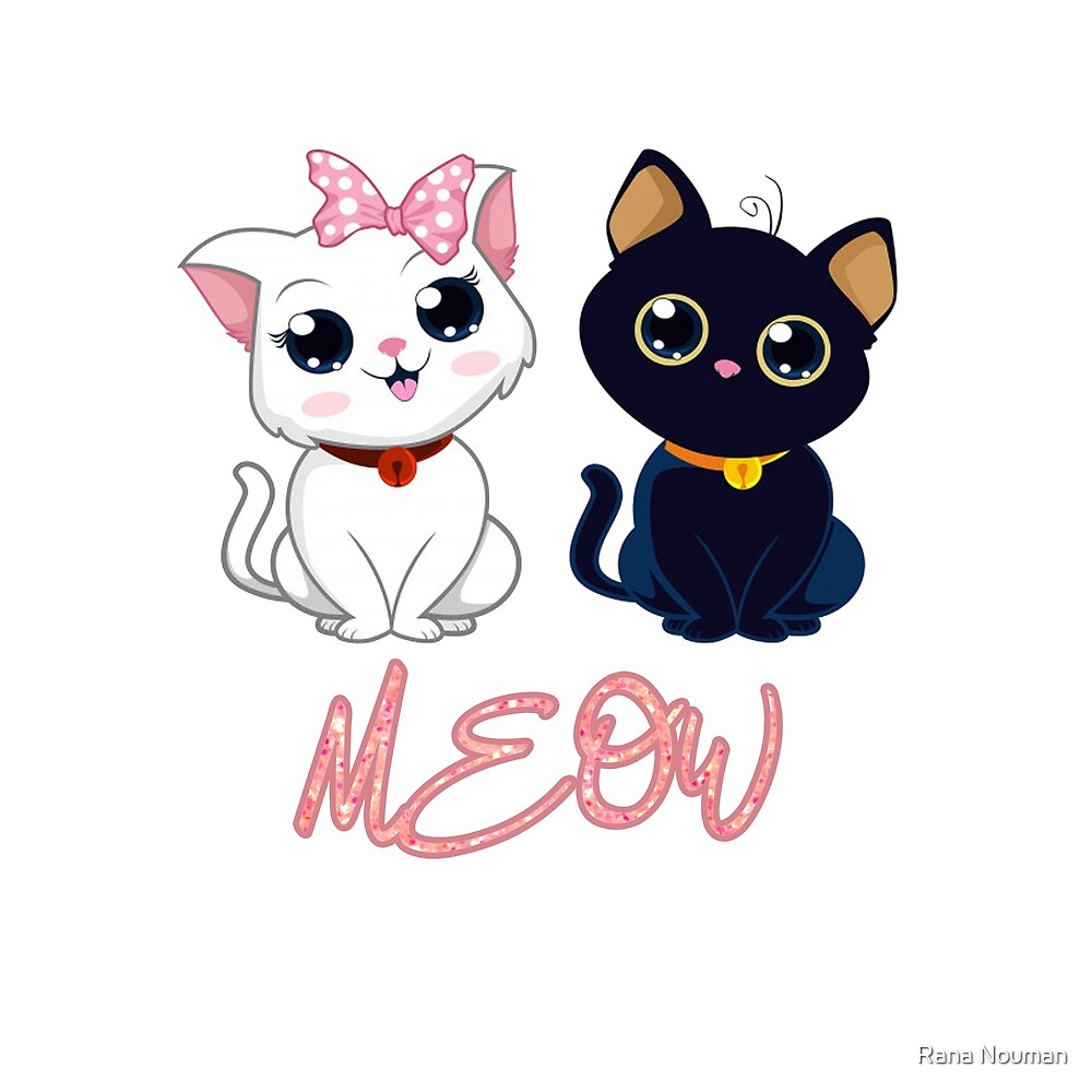 "Cute Kittens(Meow) Sticker" by Rana Nouman | Redbubble
