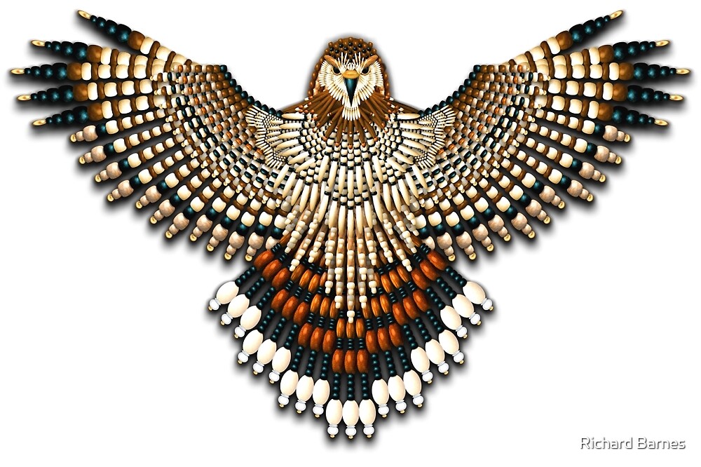 "Beadwork Red-Tail Hawk" by Ricky Barnes | Redbubble