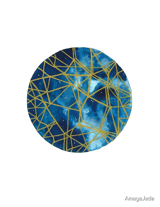 "Geometric Moon" by AmayaJade | Redbubble