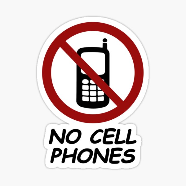 No Cell Phones Stickers | Redbubble