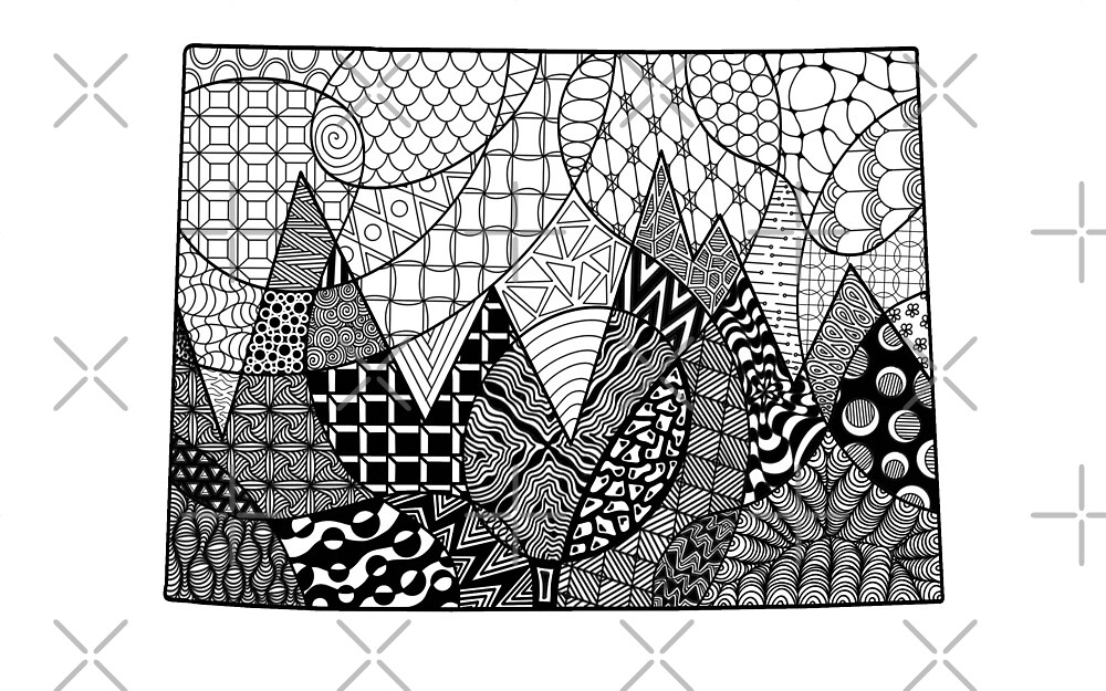 "Colorado Mountain Zentangle" by klaireep | Redbubble