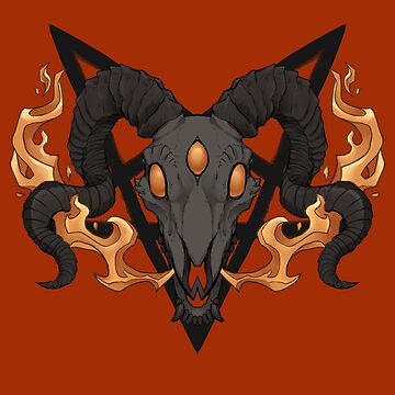"Black Demonic Ram Skull" Sticker for Sale by PixelsArtStall | Redbubble