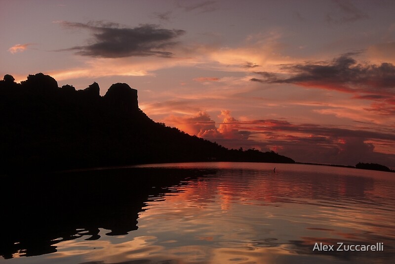 "Sokehs Rock Sunset, Pohnpei, Micronesia" by Alex Zuccarelli | Redbubble