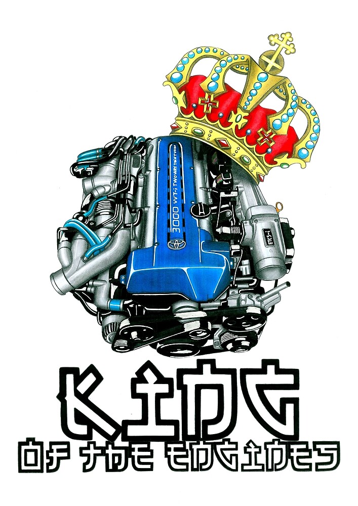 "Engine 2JZ-GTE japanese JDM. Gold king crown" by Vladyslav ...