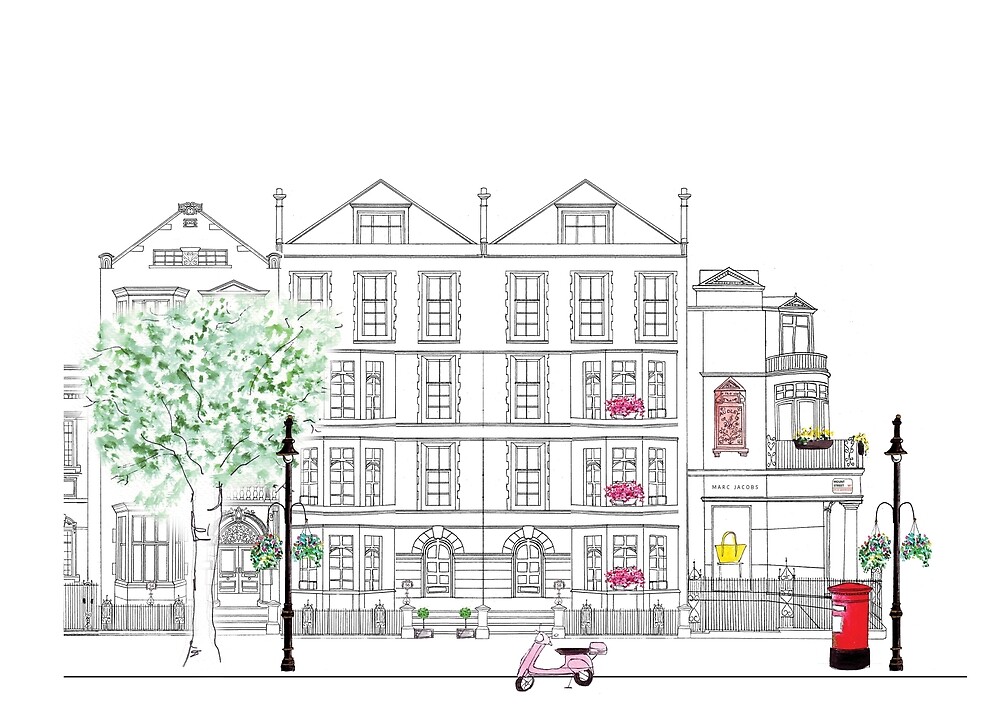 "Mount Street meets Audley Street W1" by Eleni Fall into London | Redbubble