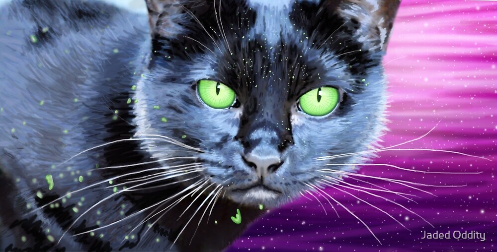 "Cat In Outer Space High On Catnip" by Jaded Oddity | Redbubble