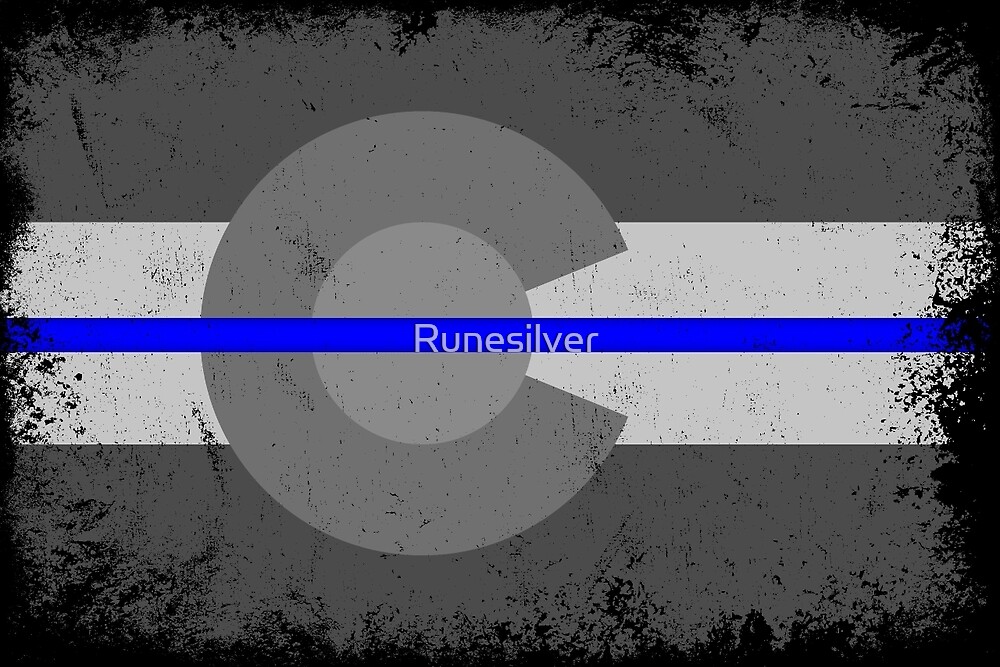 "Blue Line Colorado State Flag" by Runesilver | Redbubble