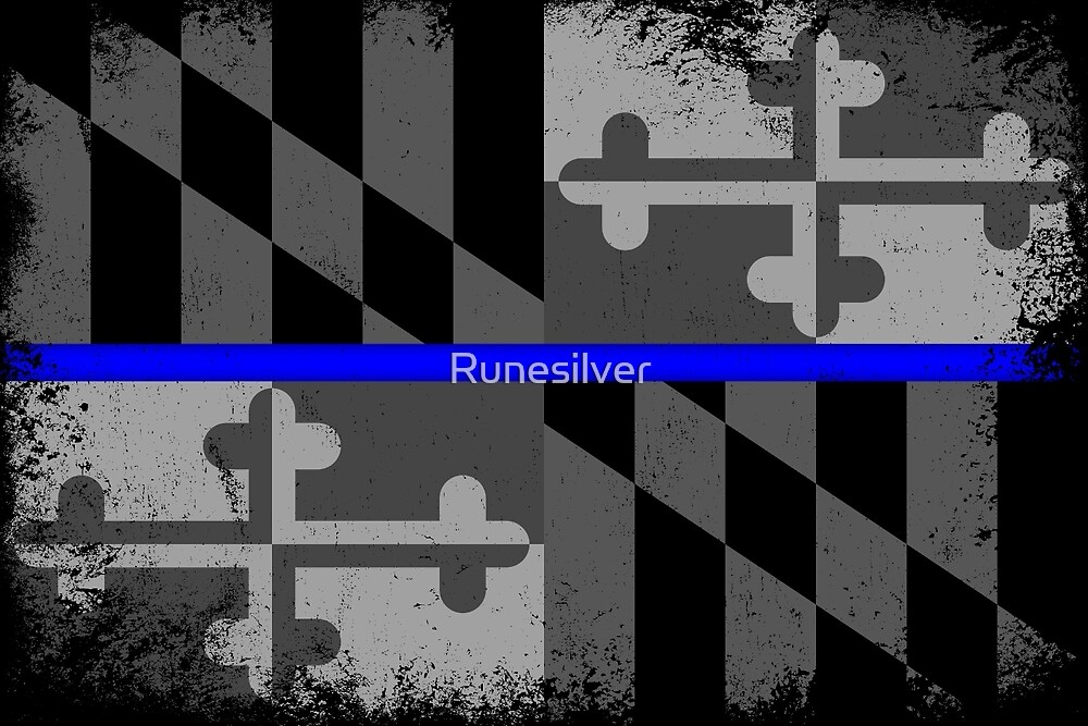 "Blue Line Maryland State Flag" by Runesilver | Redbubble