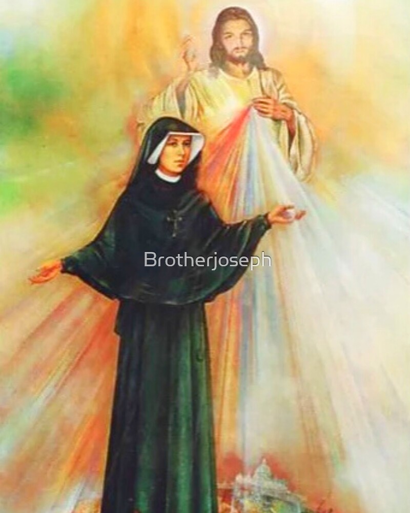 "Saint Faustina and Divine Mercy" by Brotherjoseph | Redbubble