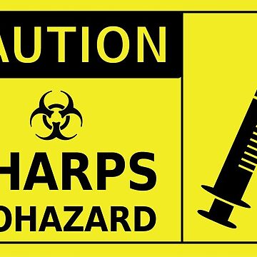 "CAUTION SHARPS BIOHAZARD 3x5" Sticker for Sale by RichDesignPro ...