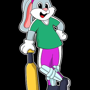 "Rabbit at Cricket with Cricket bat" Sticker by Snabdesign84 | Redbubble