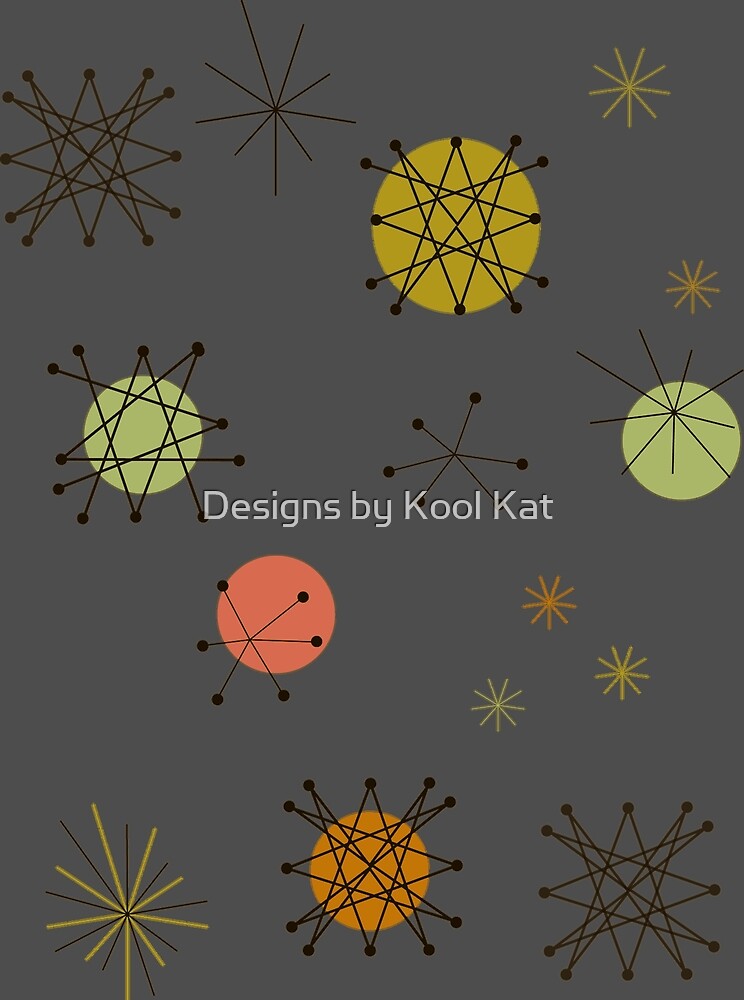 "Retro Mid Century Modern Atomic Starburst Textile Design" by Designs ...