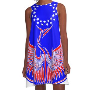 "Defiant Phoenix Symbol in Red White and Blue" by Tzsycho | Redbubble