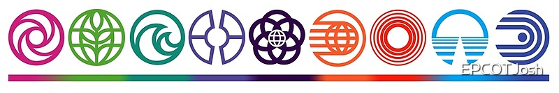 "EPCOT Center Retro Future World Pavilion Logos" by EPCOTJosh | Redbubble