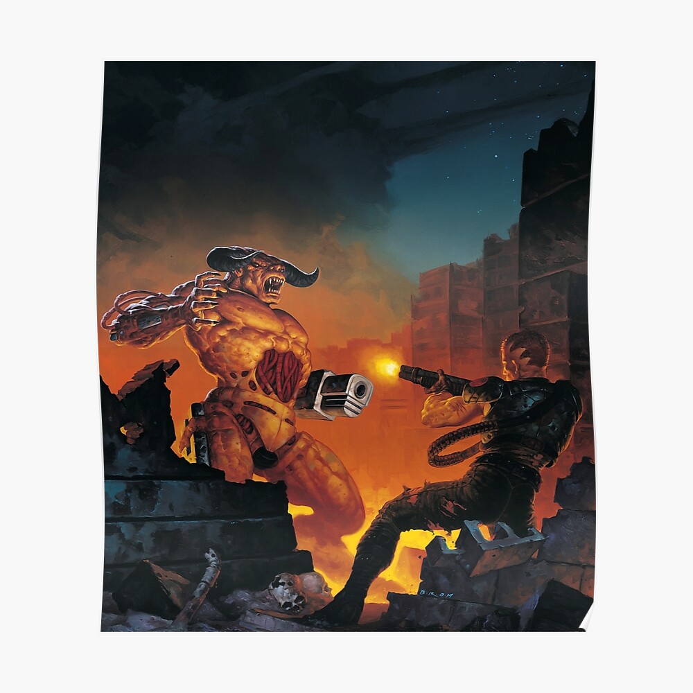 "Doom II 1994 textless Poster PC" Poster by crampedmisfit90 | Redbubble