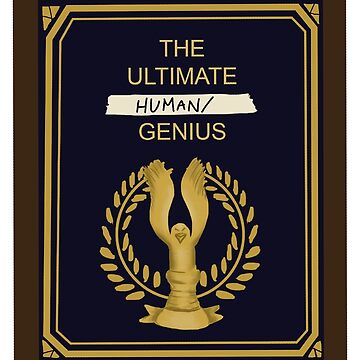 "the ultimate human/genius plaque" Sticker for Sale by maddieshields ...