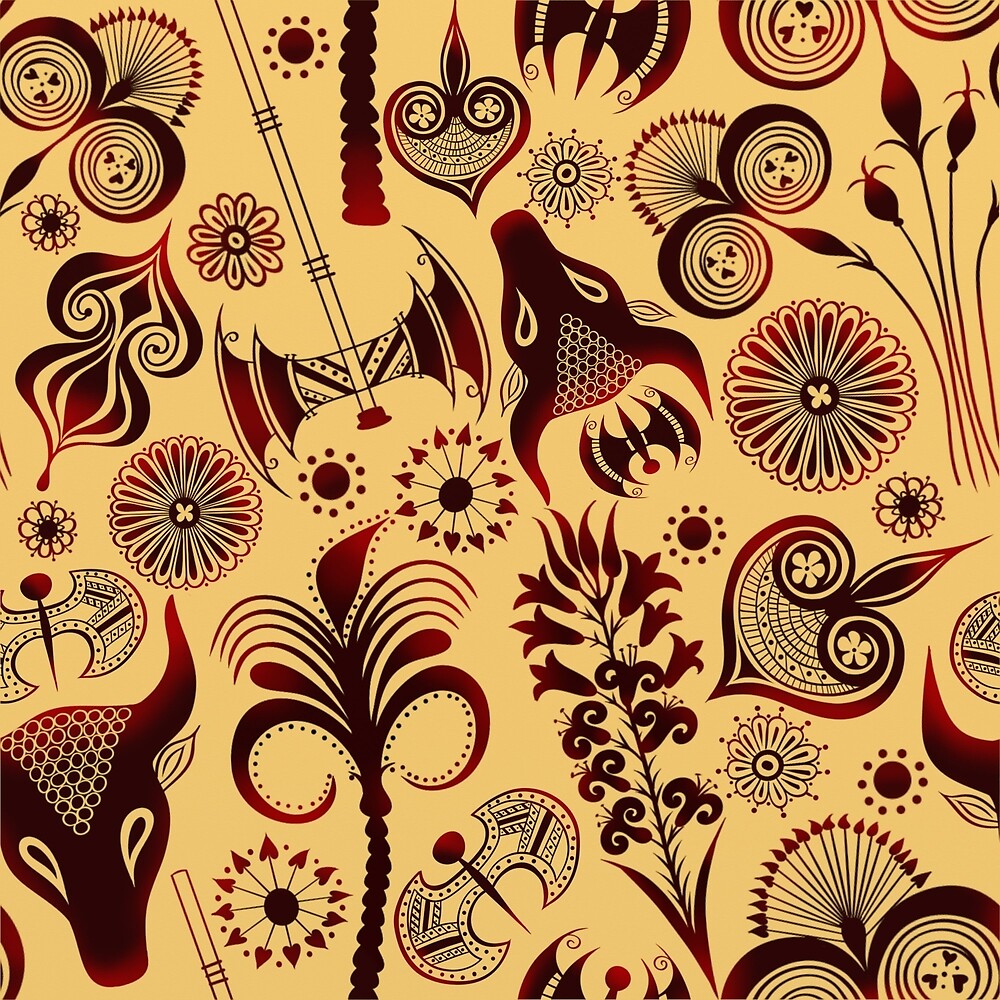"Minoan Floral Style Pottery Pattern" by AlexanderPetela | Redbubble