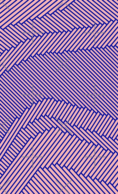 "Minimal Pink and Blue Diagonal Line Patch Design" by patternsoup ...