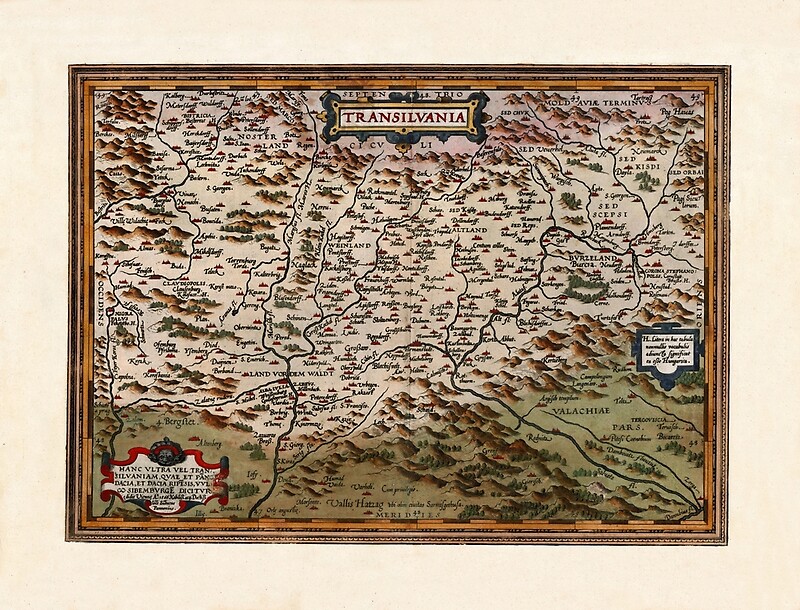"Map Of Transylvania 1566" by mollyfare | Redbubble