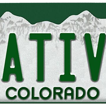 "Colorado Native License Plate" Sticker for Sale by Epicloud | Redbubble
