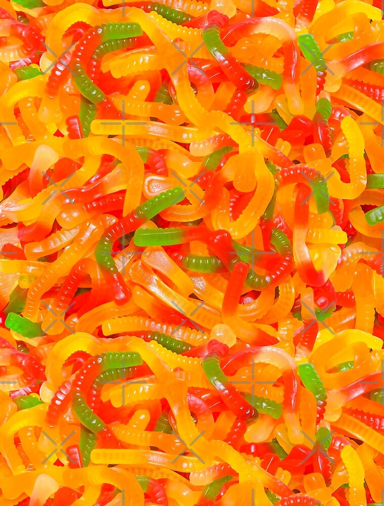 "Gummy Worms Candy Photo Pattern" by patternsoup | Redbubble