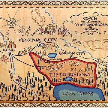 "The Ponderosa Ranch Map Poster" Poster for Sale by MyPartyShirt ...