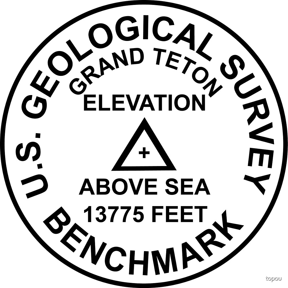 «Grand Teton, Wyoming USGS Style Benchmark» de topou | Redbubble
