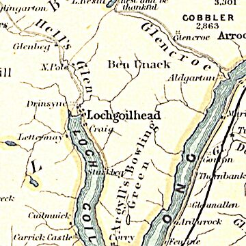"LOCHGOILHEAD & surrounding area map 1898" Art Board Print for Sale by ...