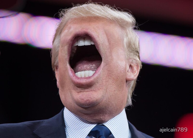 "BIG mouth Trump" Stickers by ajelcain789 | Redbubble