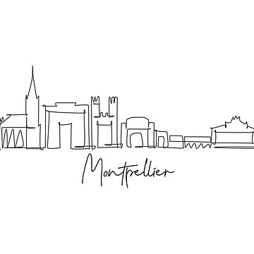 "Montpellier Skyline World Travel" Sticker for Sale by SimpleLineDraw ...
