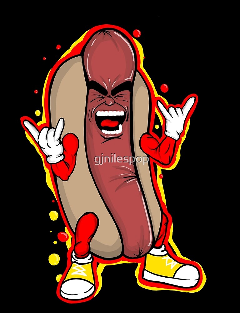 "heavy metal hot dog" by gjnilespop | Redbubble