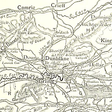 "DUNBLANE & surrounding area map 1891" Sticker for Sale by yourscotland ...