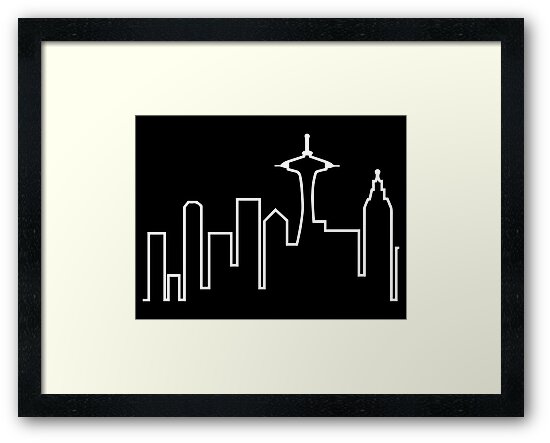 "Seattle Skyline (Frasier)" Framed Art Print by fandemonium | Redbubble