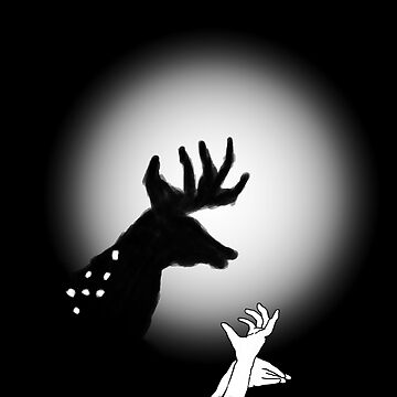 "Shadow Reindeer Finger Play Painting Illustration" Sticker for Sale by ...